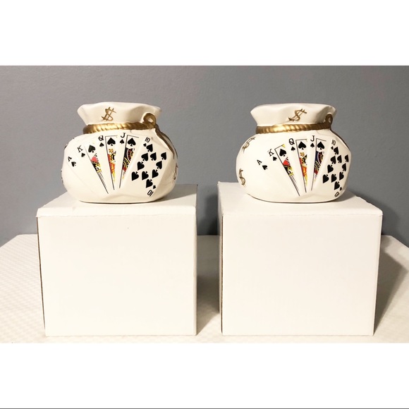 Accents | 2 Pc Ceramic Playing Cards Coin Banks | Poshmark